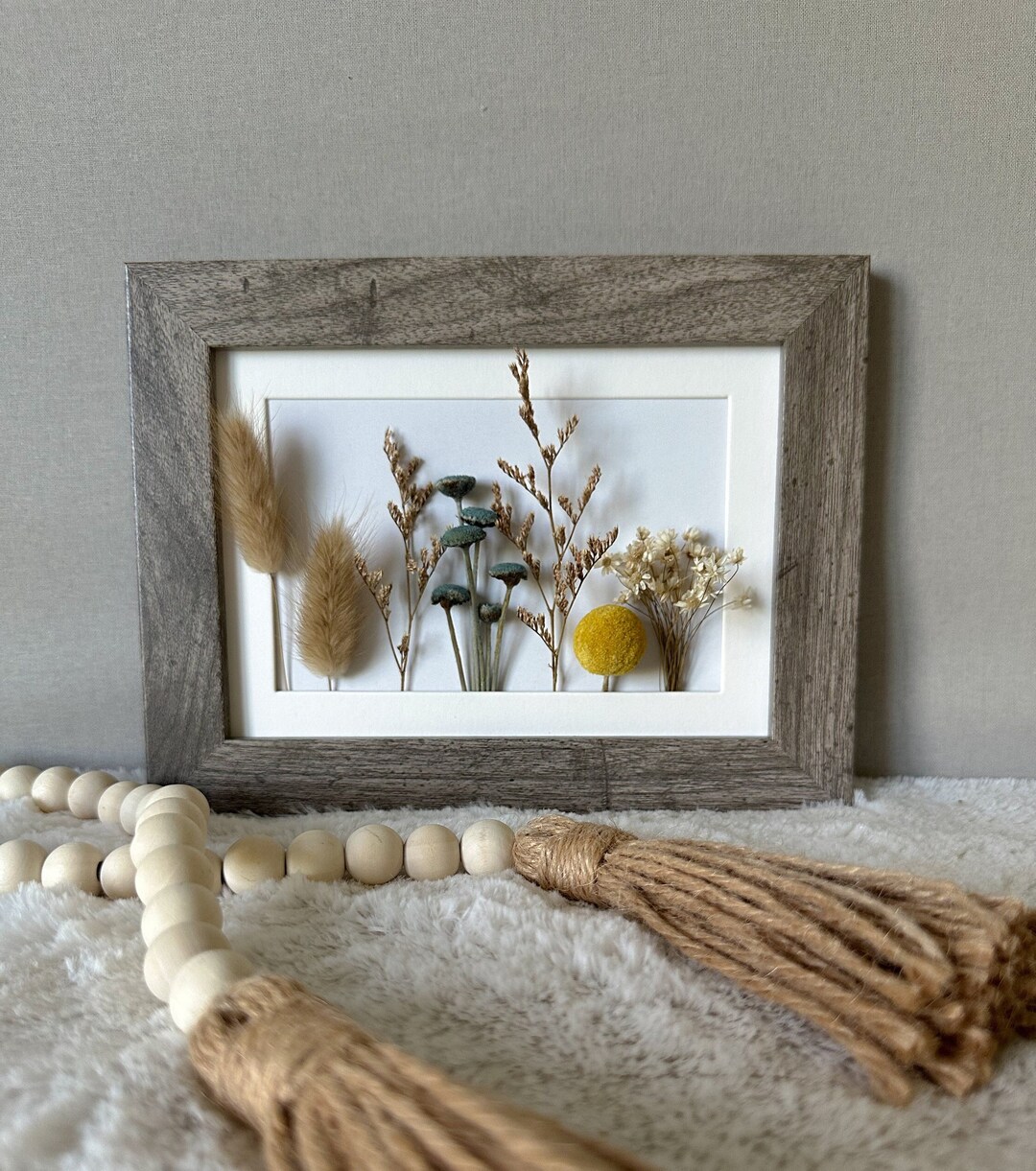 Spring Décor /dried Wildflowers / Handmade Gift / Natural Floral Frame ...