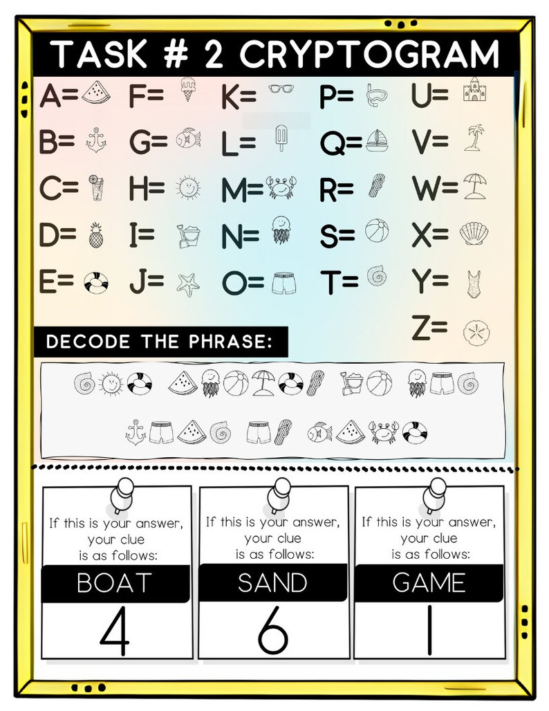 Summer Escape Room, Escape Room Games for Kids, Escape Room, Escape ...