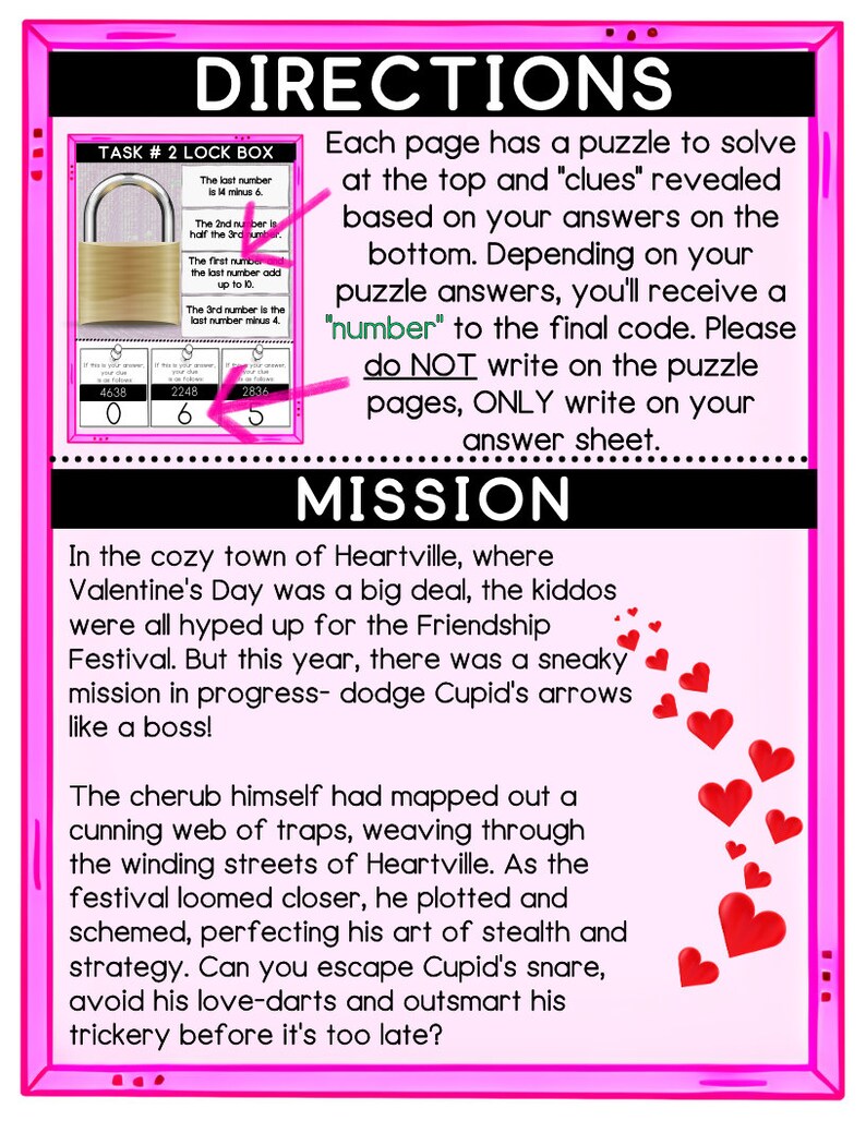 Valentine's Day Escape Room for Kids, Escape Room, Escape Room for Kids ...