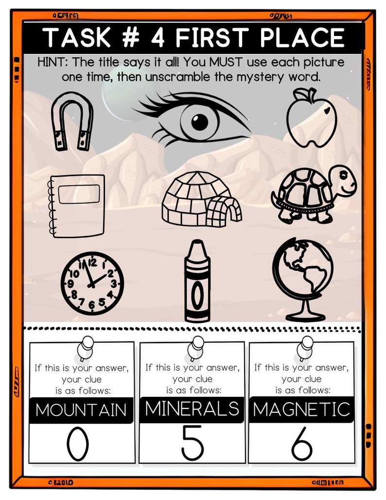 Mission: Mars Escape Room for Kids, Mars Escape Room, Space Escape Room ...