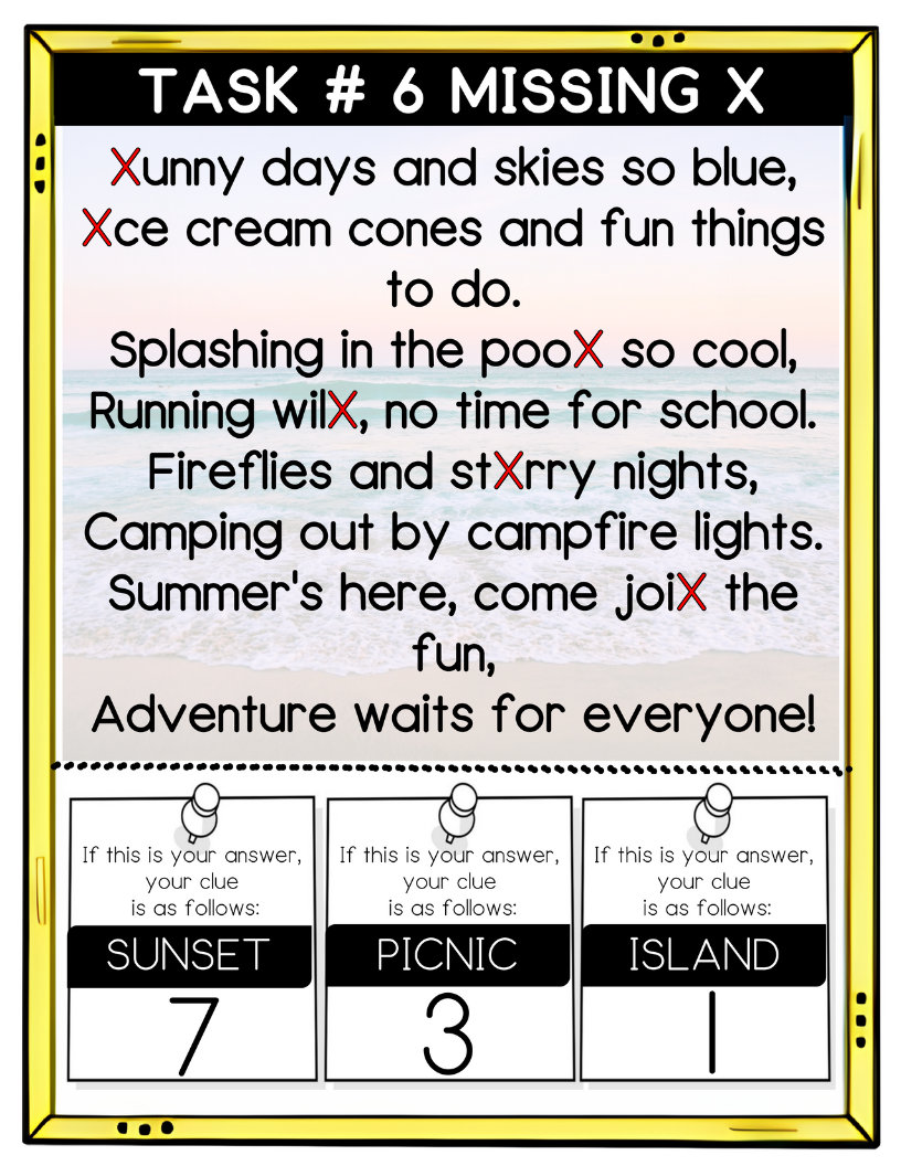 Summer Escape Room, Escape Room Games for Kids, Escape Room, Escape ...