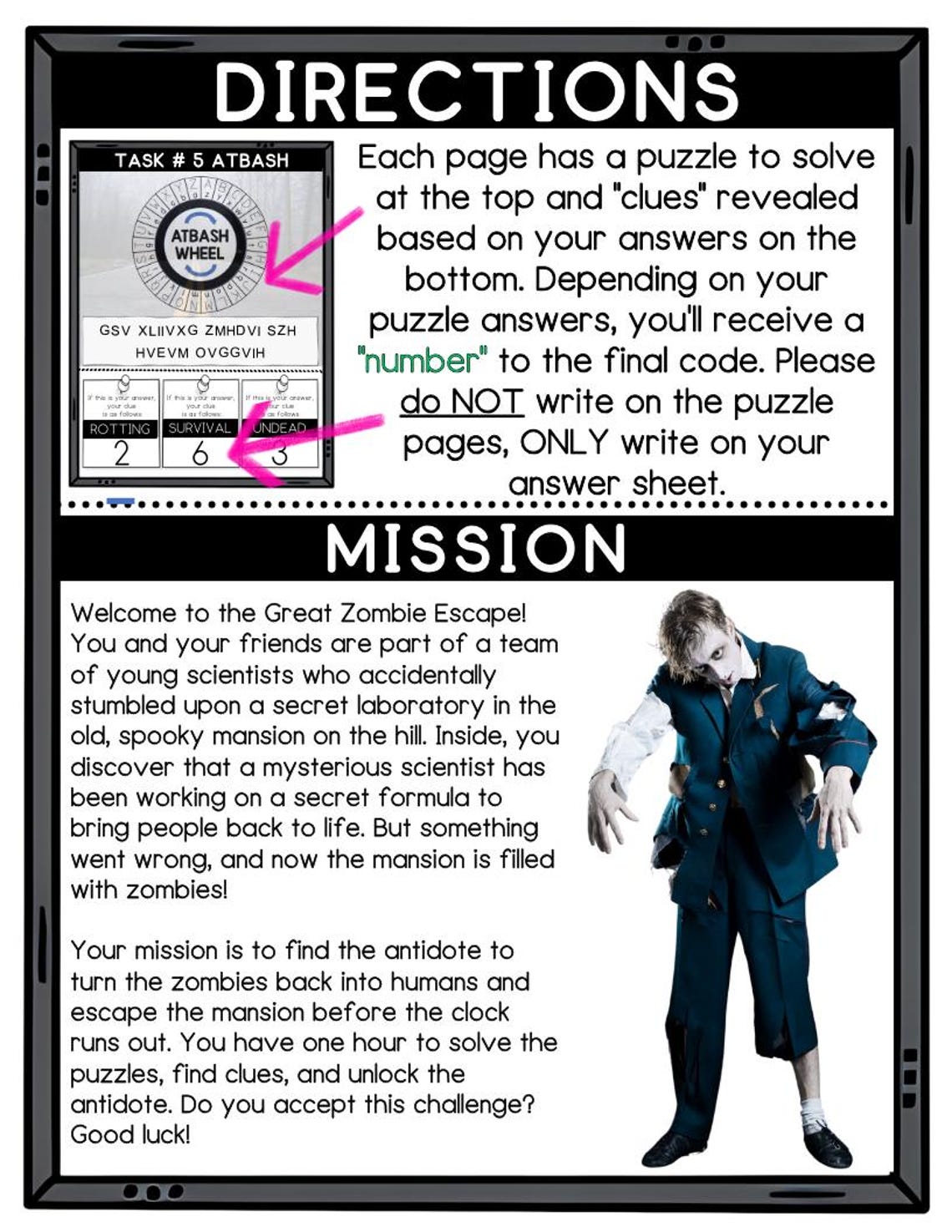 Zombie Escape Room, Zombie Escape Room Games, Party Games for Kids ...