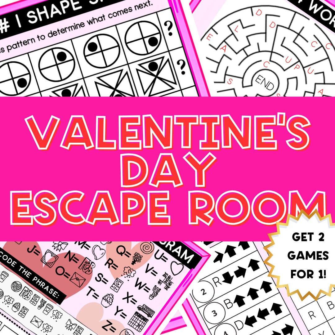 Valentine's Day Escape Room for Kids, Escape Room, Escape Room for Kids ...