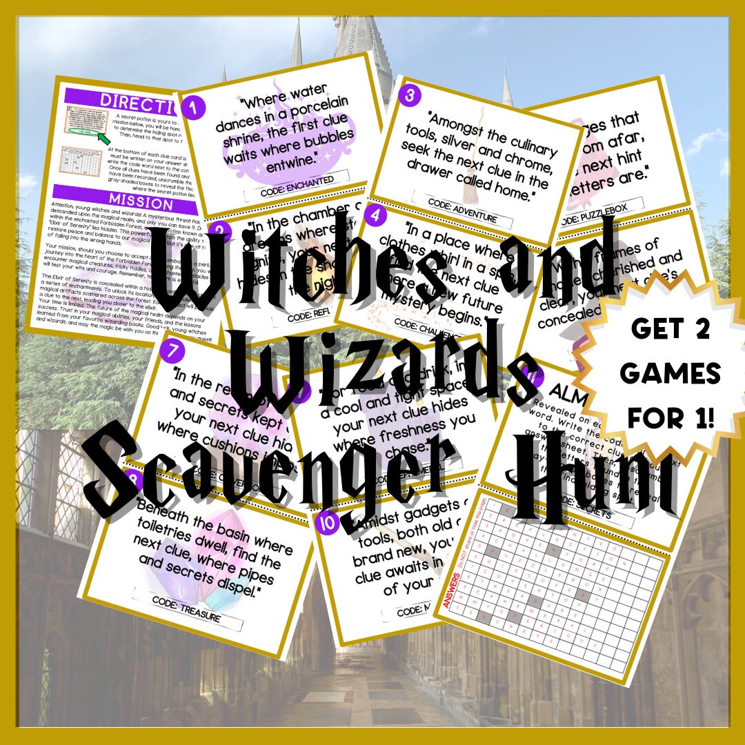 Witches and Wizards Scavenger Hunt for Kids, Scavenger Hunt for Kids ...