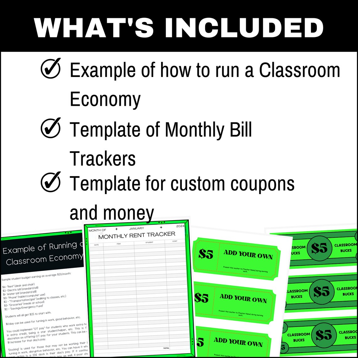 Classroom Economy, Classroom Financial Literacy, 1st-5th Grades ...