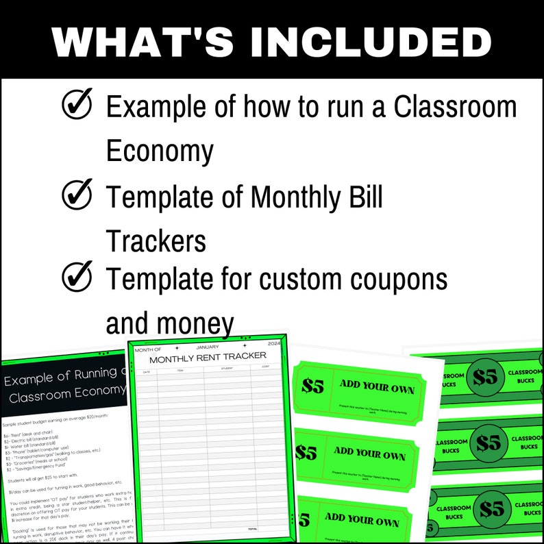 Classroom Economy, Classroom Financial Literacy, 1st-5th Grades ...
