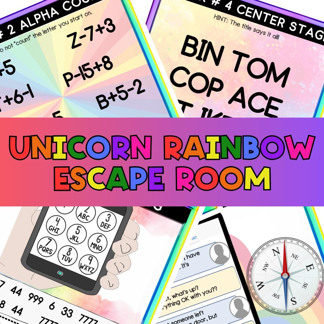 Unicorn Rainbow Escape Room, Rainbow Escape Room, Unicorn Escape Room ...