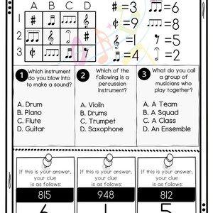 Music Escape Room, Escape Room Game, Escape Room Game for School, Music ...