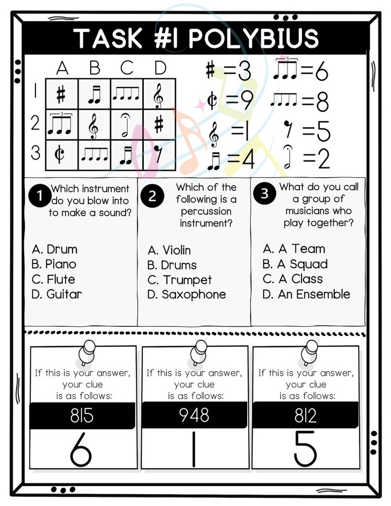 Music Escape Room, Escape Room Game, Escape Room Game for School, Music ...