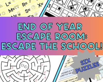 End of Year Escape Room, 9 Puzzles, End of the Year Escape Room, Escape ...