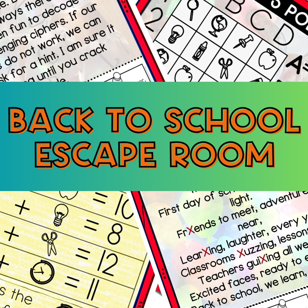 Back to School Escape Room, First Day of School Escape Room, Escape ...