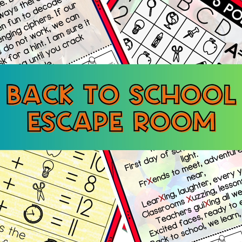 Back to School Escape Room, First Day of School Escape Room, Escape ...