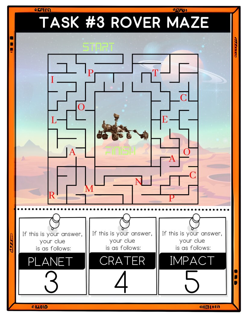 Mission: Mars Escape Room for Kids, Mars Escape Room, Space Escape Room ...