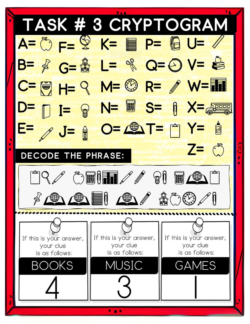 Back to School Escape Room, First Day of School Escape Room, Escape ...