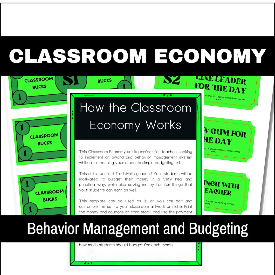 Classroom Economy, Classroom Financial Literacy, 1st-5th Grades ...
