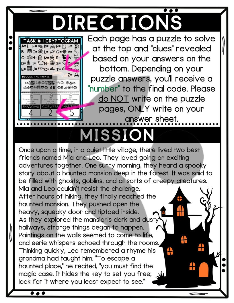 Halloween Escape Room for Kids, Escape Room for Kids, Escape Room ...