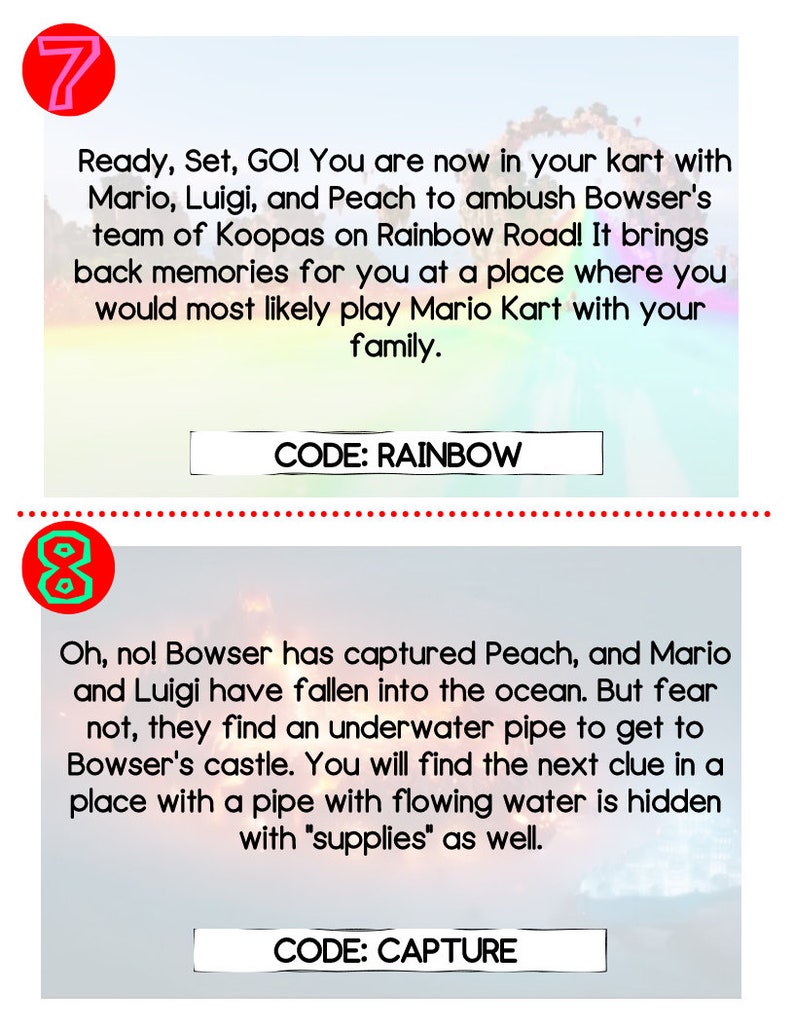 Super Mario Brothers Scavenger Hunt for Kids, Scavenger Hunt for Kids ...