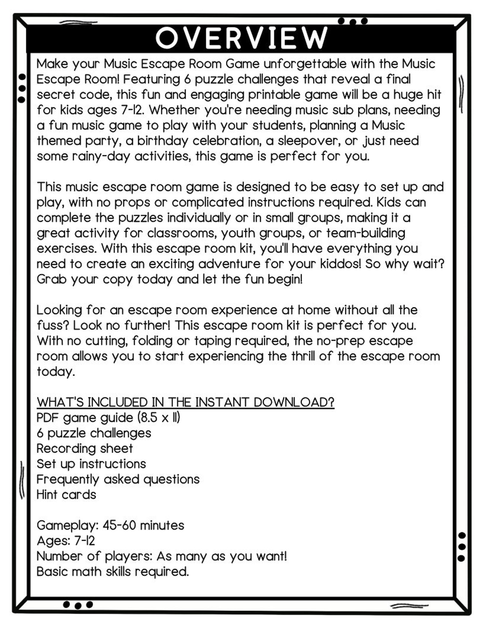 Music Escape Room, Escape Room Game, Escape Room Game for School, Music ...