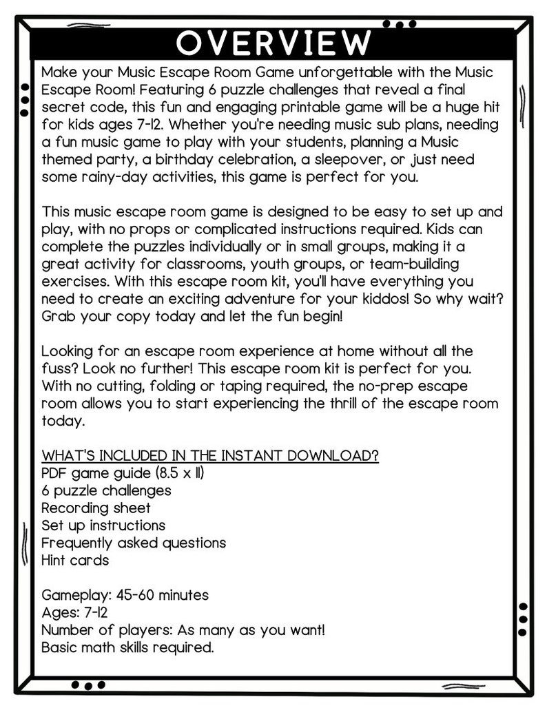 Music Escape Room, Escape Room Game, Escape Room Game for School, Music ...