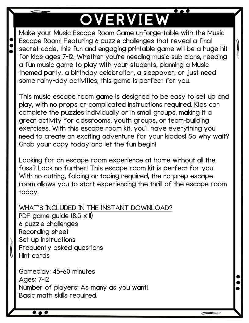 Music Escape Room, Escape Room Game, Escape Room Game for School, Music ...