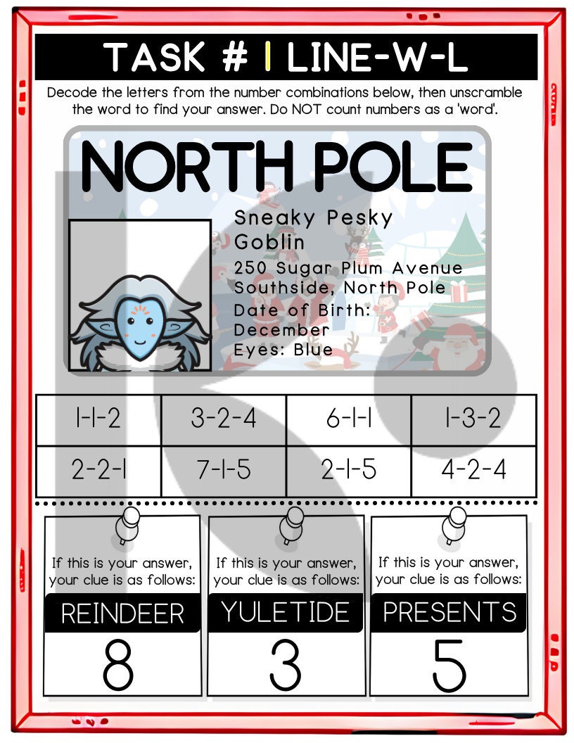 Christmas Escape Room, Escape Room for Kids, Christmas Party Game ...