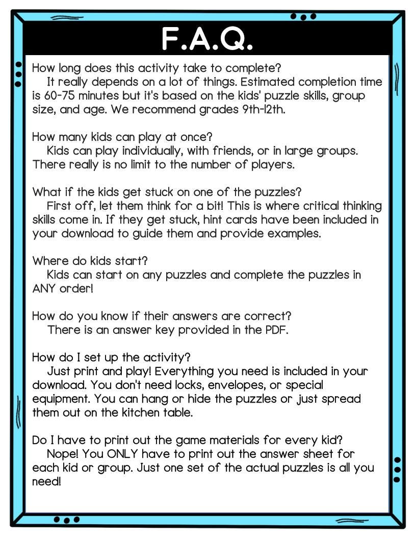 End of Year Escape Room, 12 Puzzles, End of the Year Escape Room ...