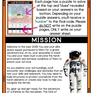 Mission: Mars Escape Room for Kids, Mars Escape Room, Space Escape Room ...