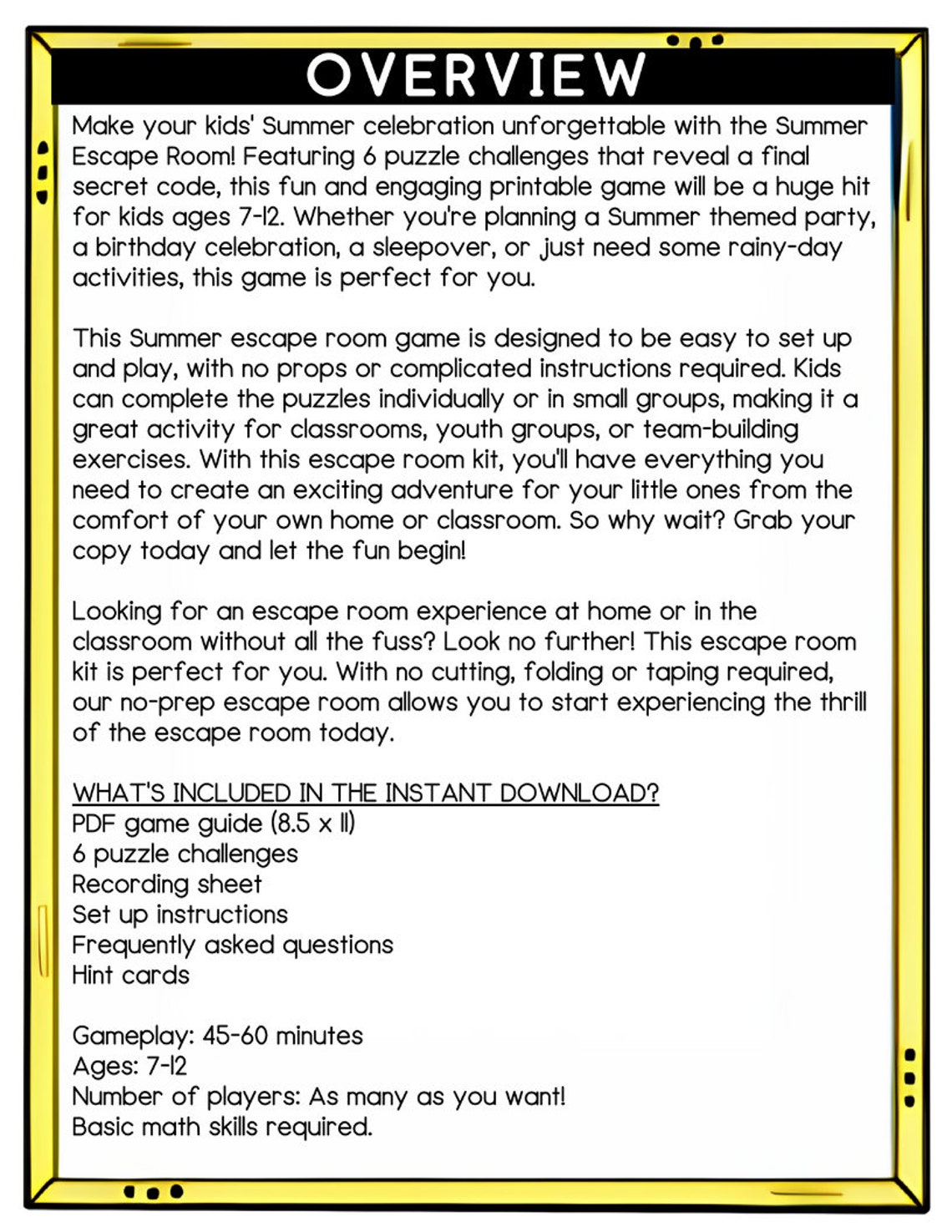 Summer Escape Room, Escape Room Games for Kids, Escape Room, Escape ...