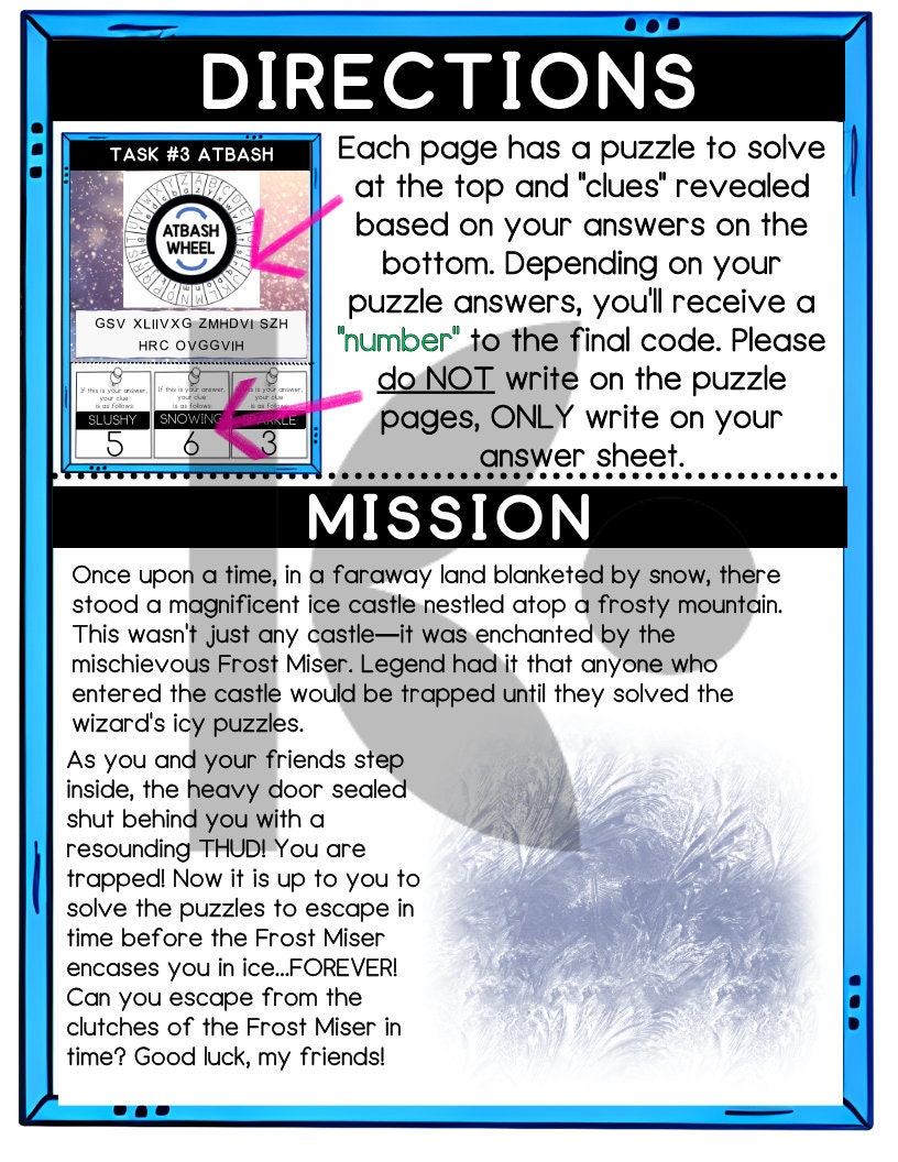 Winter Escape Room for Kids, Escape Room, Escape Room for Kids, Party ...