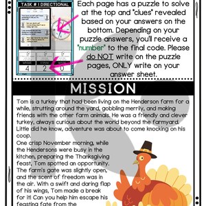 Thanksgiving Escape Room, Escape Room for Kids, Thanksgiving ...