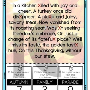 Thanksgiving Escape Room, Escape Room for Kids, Thanksgiving ...