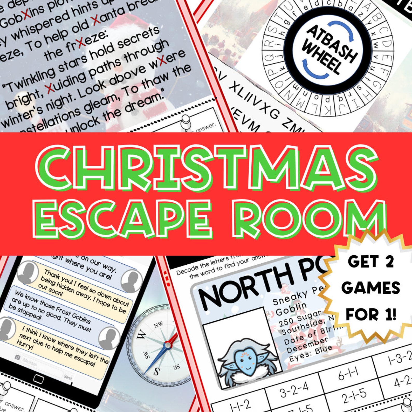 Christmas Escape Room, Escape Room for Kids, Christmas Party Game ...