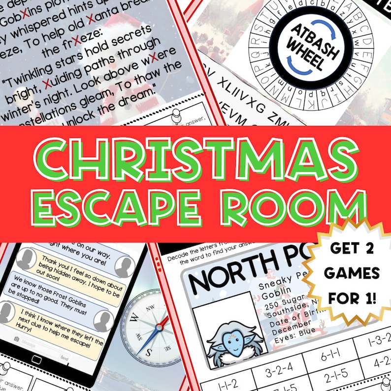 Christmas Escape Room, Escape Room for Kids, Christmas Party Game ...