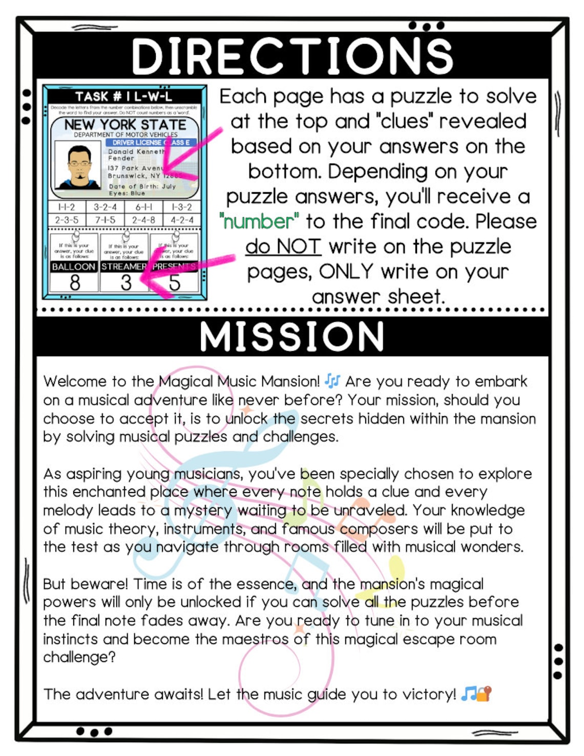 Music Escape Room, Escape Room Game, Escape Room Game for School, Music ...