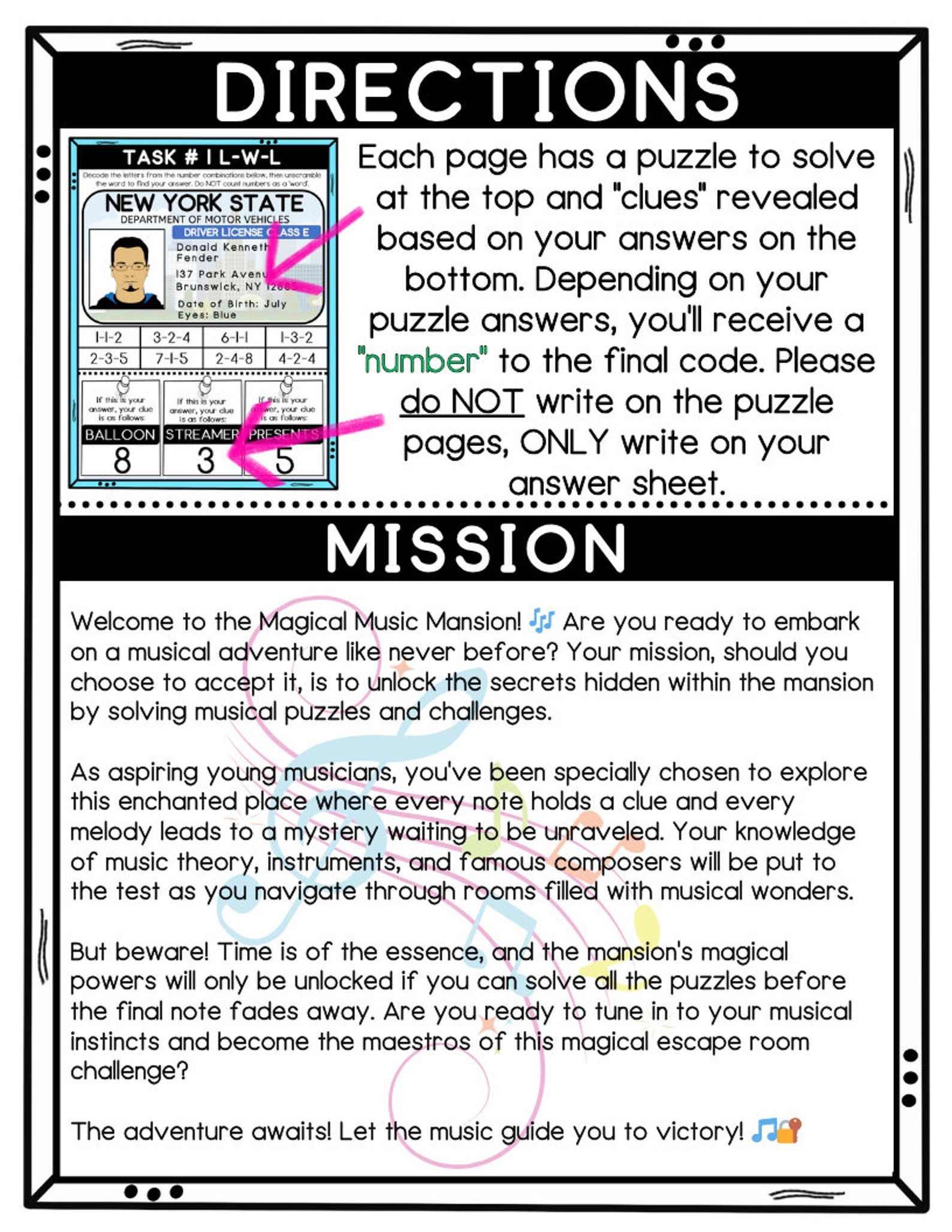 Music Escape Room, Escape Room Game, Escape Room Game for School, Music ...