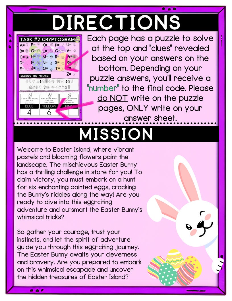 Easter Egg Hunt Escape Room, Escape Room, Escape Room Game, Easter ...