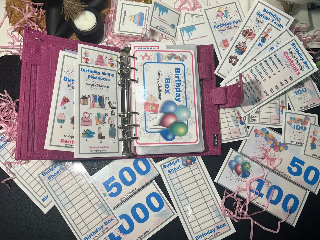 Birthday Box Savings Challenge Bundle | 6 Sections, 3 Bonus Savings ...