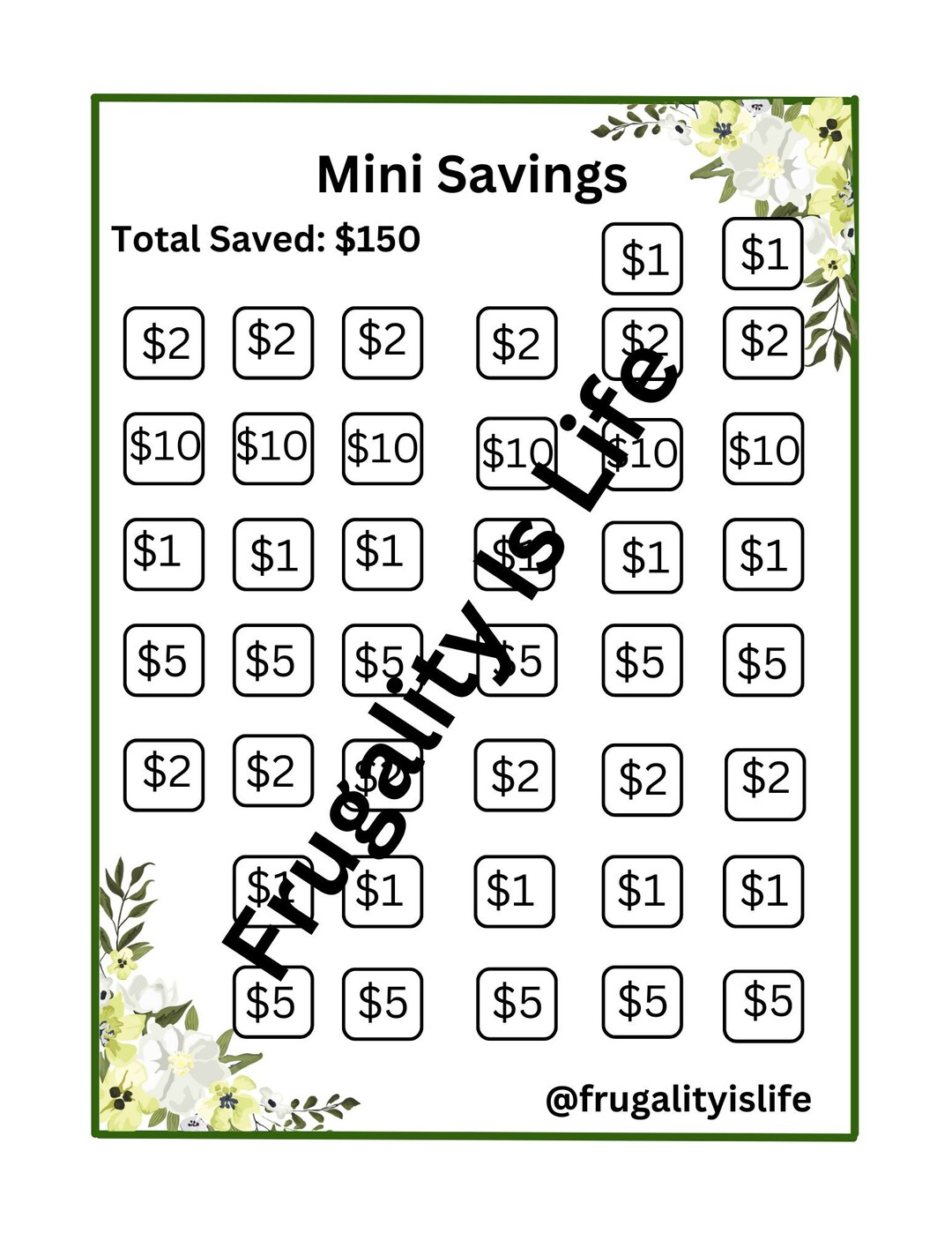 Mini Savings Saving Challenge | Low Income - Etsy