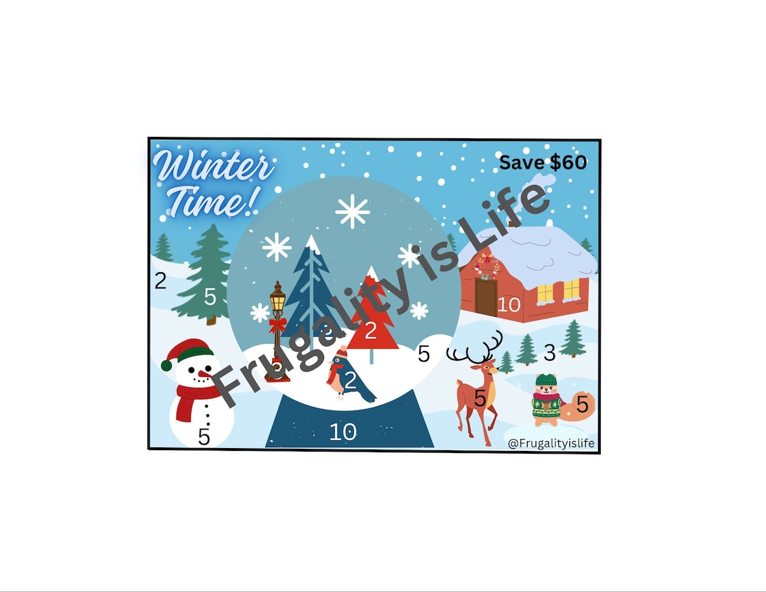 Winter Time Savings Challenge | A5 Winter Savings for Cash Envelope ...