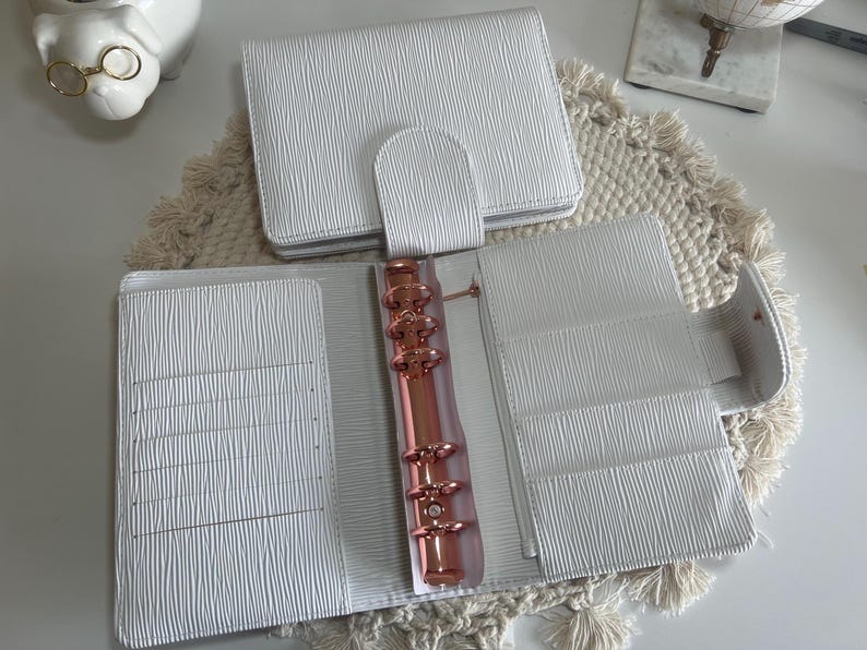 Wide A6 Luxury Leather Binder With Stunning Rose Gold Hardware ...