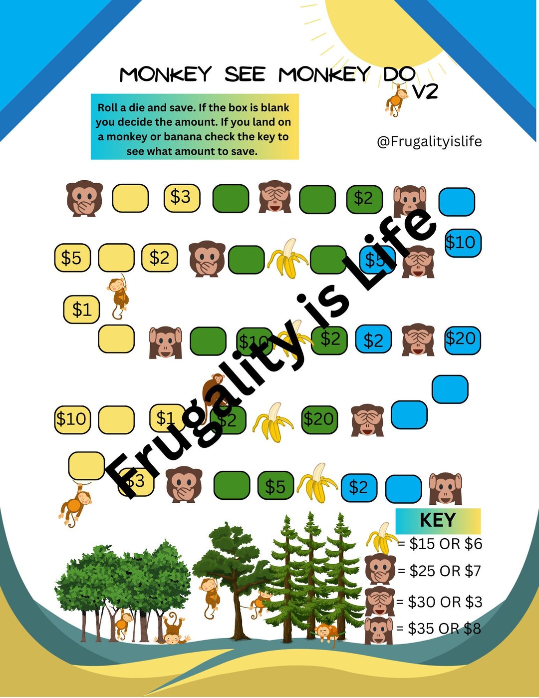 Monkey See Monkey Do Version 2 Savings Challenge | Save for Fun ...