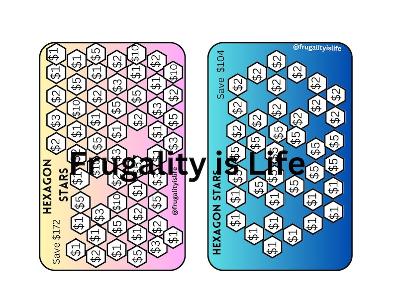 Hexagon Stars Savings Challenge Set of 2 | Fits A5 Envelopes | Reach ...