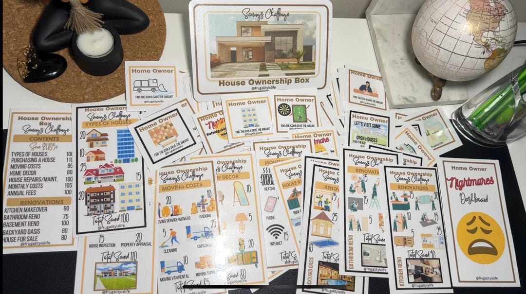 House Ownership Box Savings Challenge Bundle A6 Size | 12 Sections| 84 ...