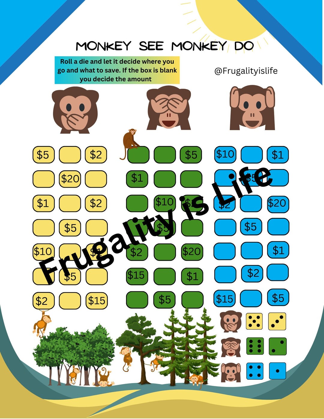 Monkey See Monkey Do Savings Challenge | Save for Fun Activities With ...