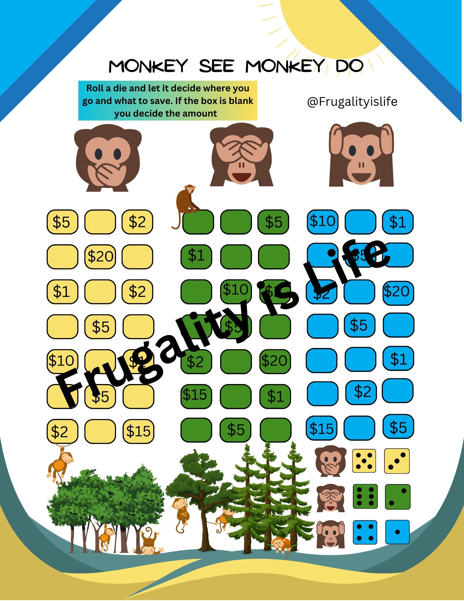 Monkey See Monkey Do Savings Challenge | Save for Fun Activities With ...