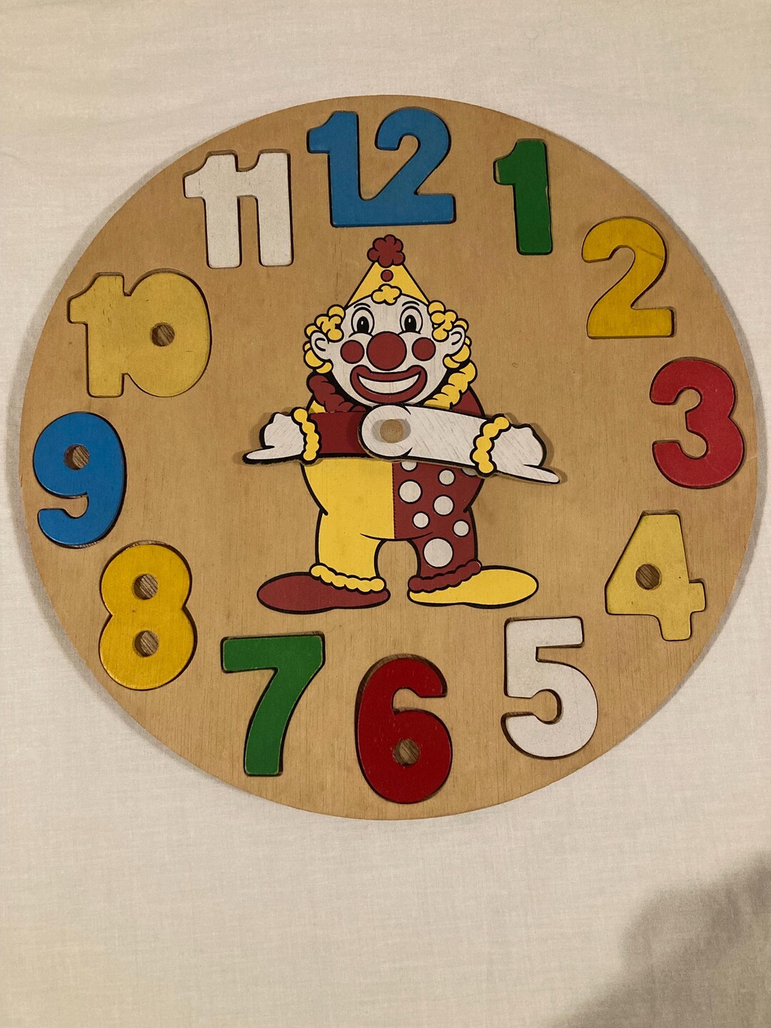 Vintage Late 80s Circus Clown Wooden Clock Puzzle - Etsy UK