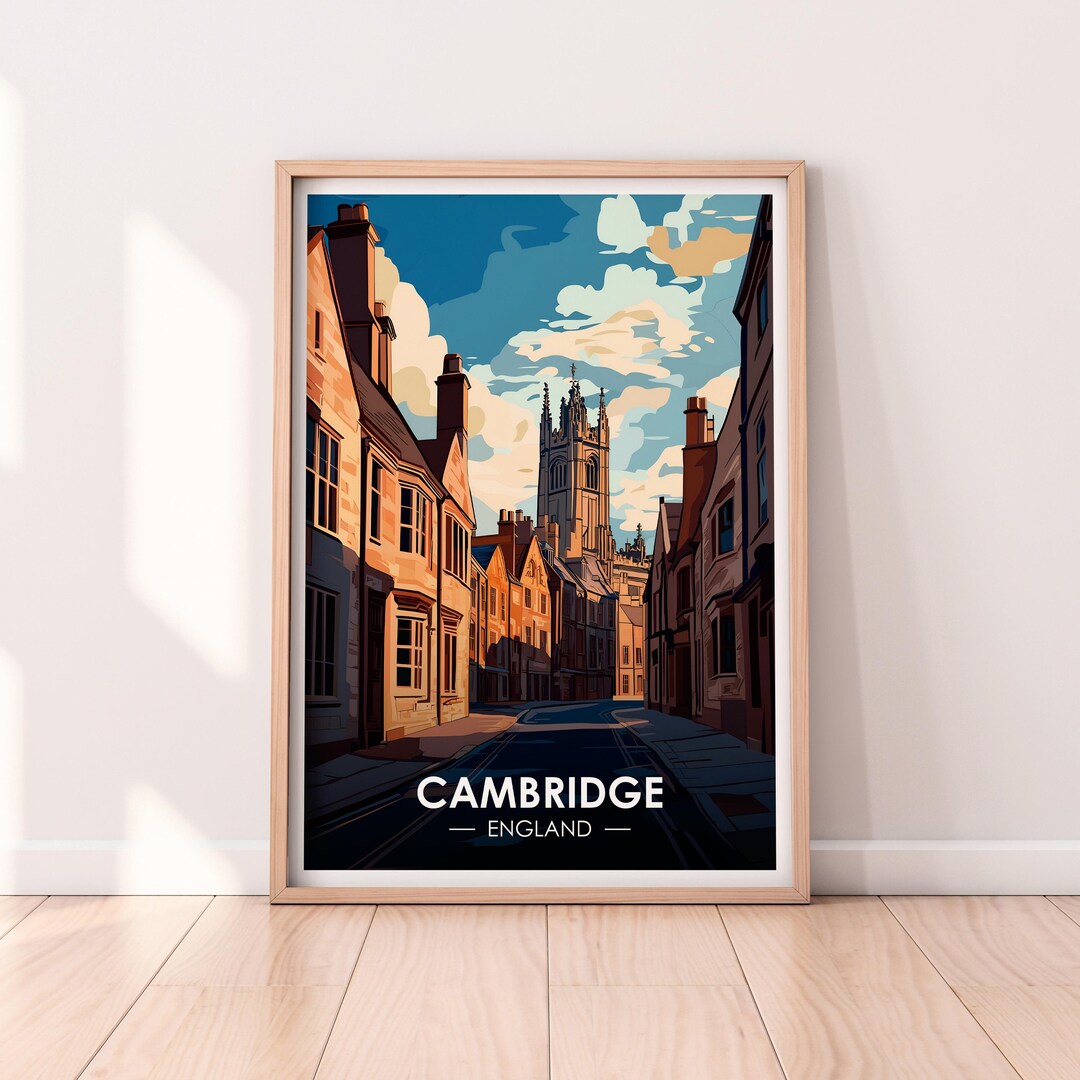 Cambridge Poster, Cambridge Wall Art, Cambridge, Poster, Travel Poster ...