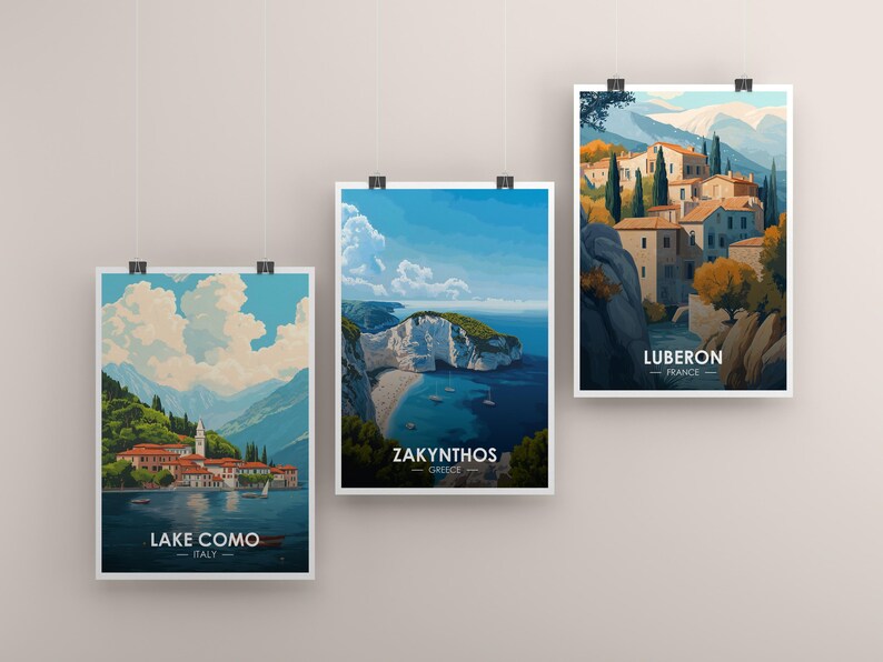 Lake Como Poster, Italy, Travel Poster, Premium Print, Lake Como Print ...