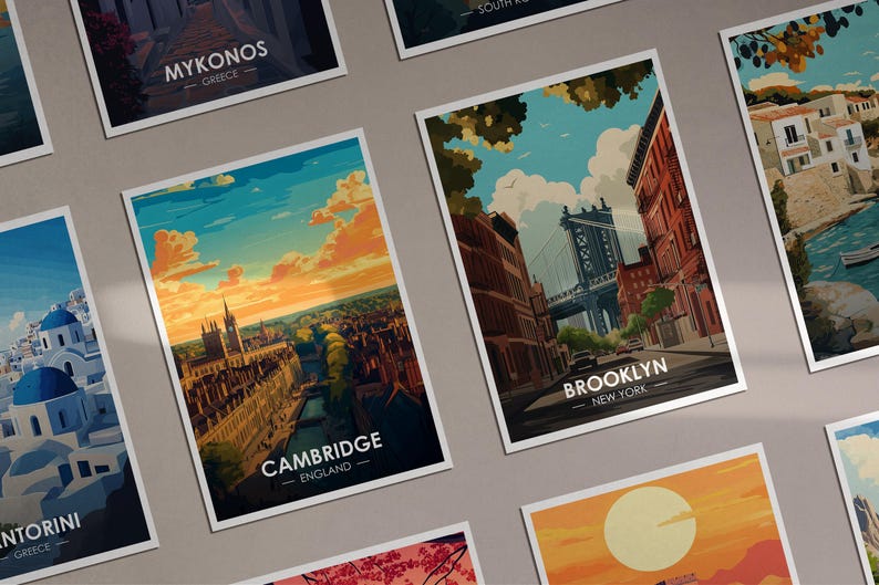 Cambridge Poster, Cambridge Wall Art, Cambridge, Poster, Travel Poster ...