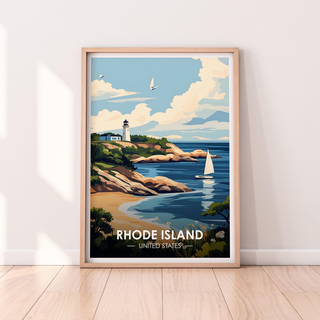 Rhode Island Poster, Rhode Island Wall Art, United States Poster, RI ...
